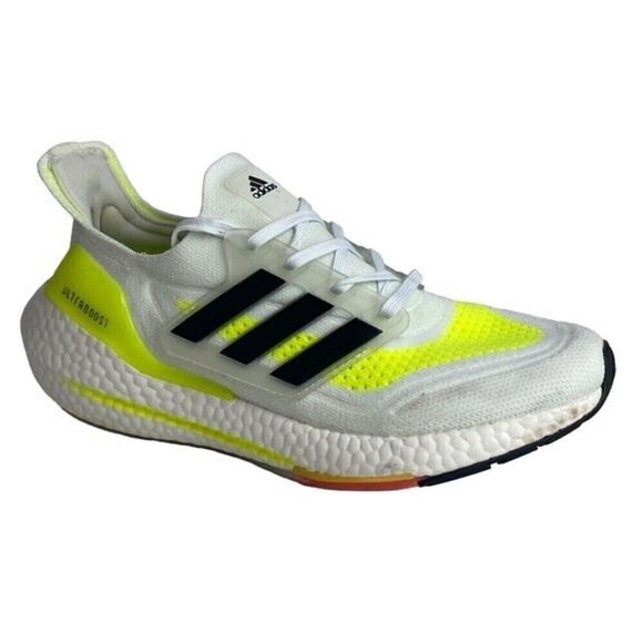 adidas | Shoes | Adidas Ultraboost Running Shoes Mens Size 5 White Neon ...